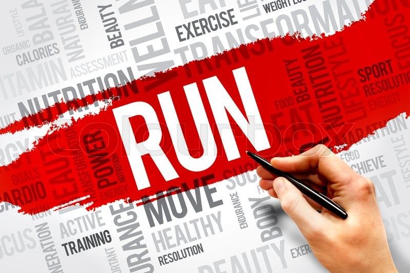 RUN word cloud, fitness, sport, health ... | Stock image | Colourbox