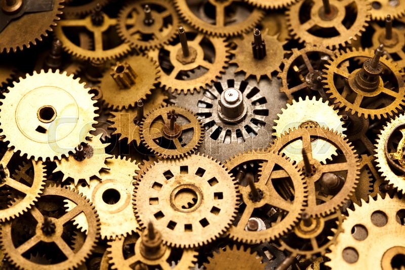 Gears meshing together, technic concept | Stock image | Colourbox