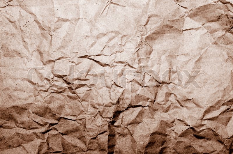 Brown wrinkled paper for background | Stock image | Colourbox