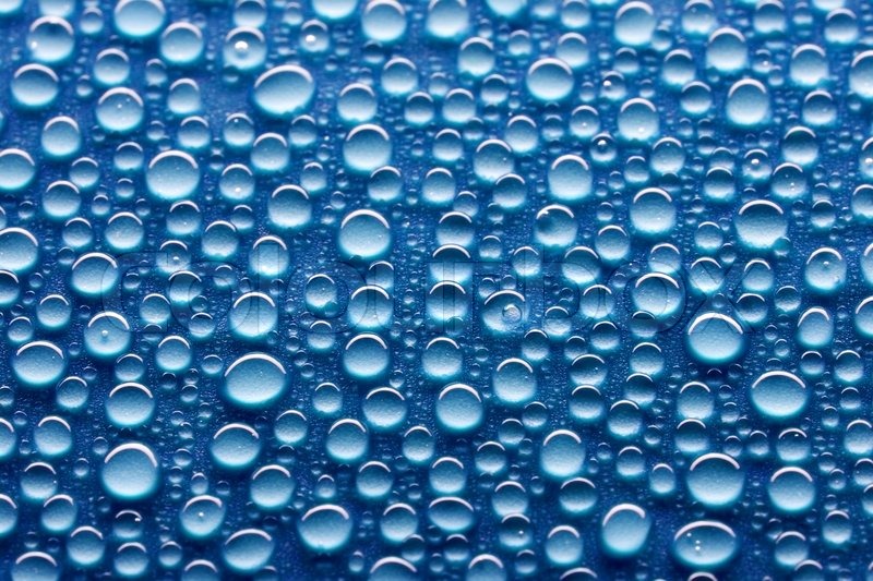 Water drops on hydrophobic surface, close-up shot | Stock Photo | Colourbox