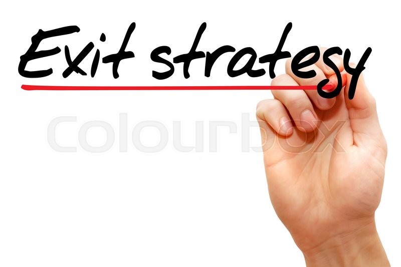 Hand writing exit strategy with marker, ... | Stock image | Colourbox