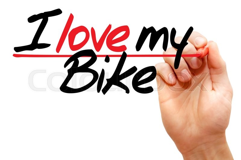 Hand Writing I Love My Bike With Stock Image Colourbox