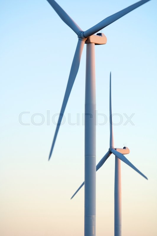 View of modern windmills for ... | Stock image | Colourbox