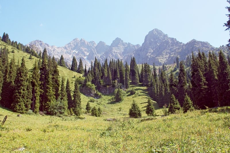 Mountain landscape, Central Asia, ... | Stock image | Colourbox