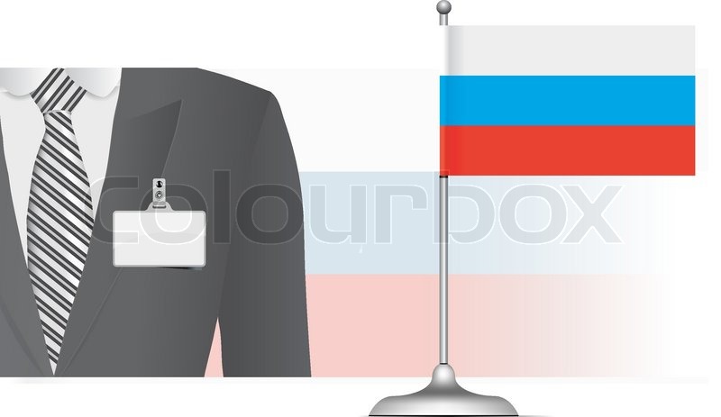 A Russian diplomat at the background ... | Stock vector | Colourbox