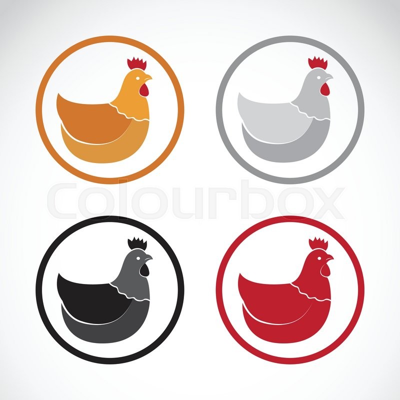Vector group of hen design on white ... | Stock vector | Colourbox