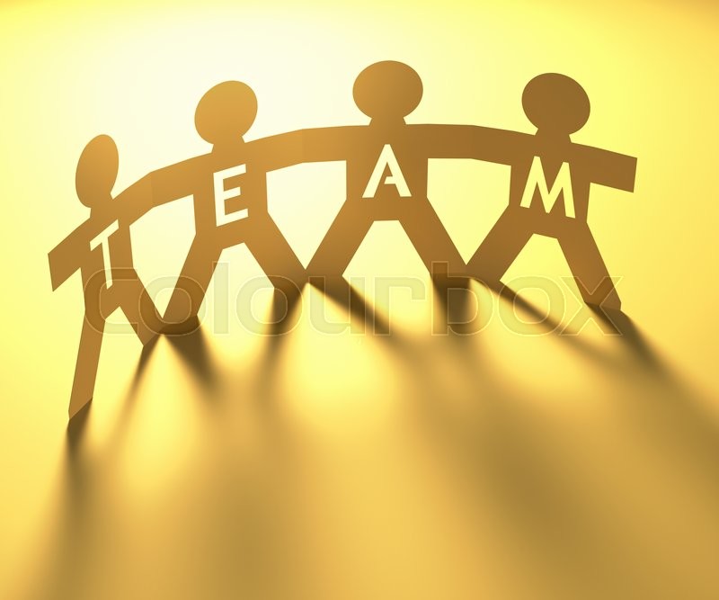 Cut out paper on a concept of team. ... | Stock image | Colourbox