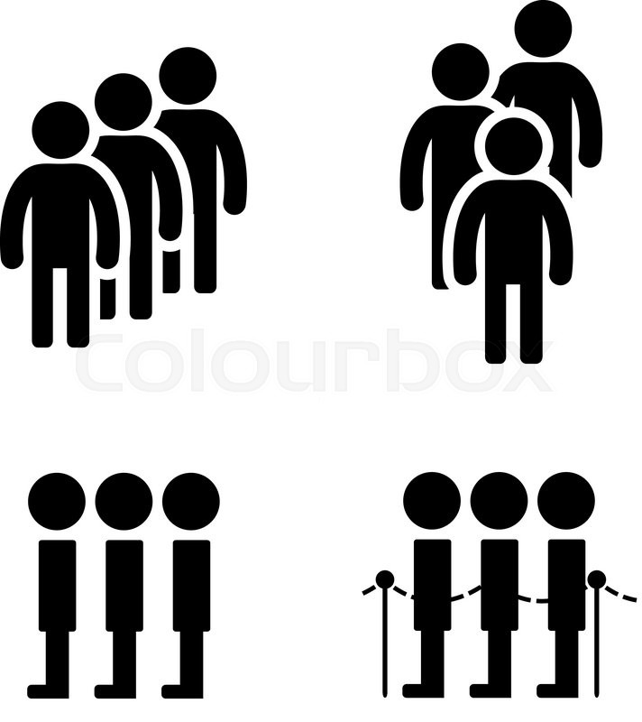 Queue symbol in flat style. vector ... | Stock vector | Colourbox