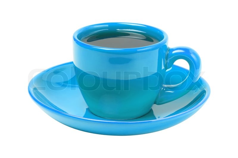 Blue coffee cup isolated on white ... | Stock image | Colourbox