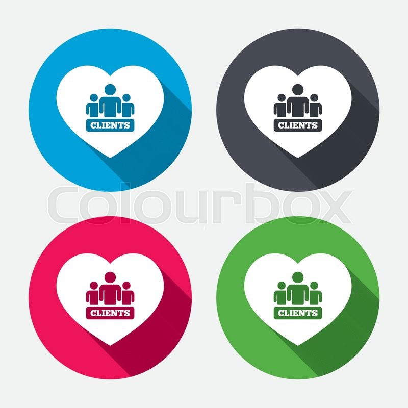 Love Clients sign icon. Group of ... | Stock vector | Colourbox