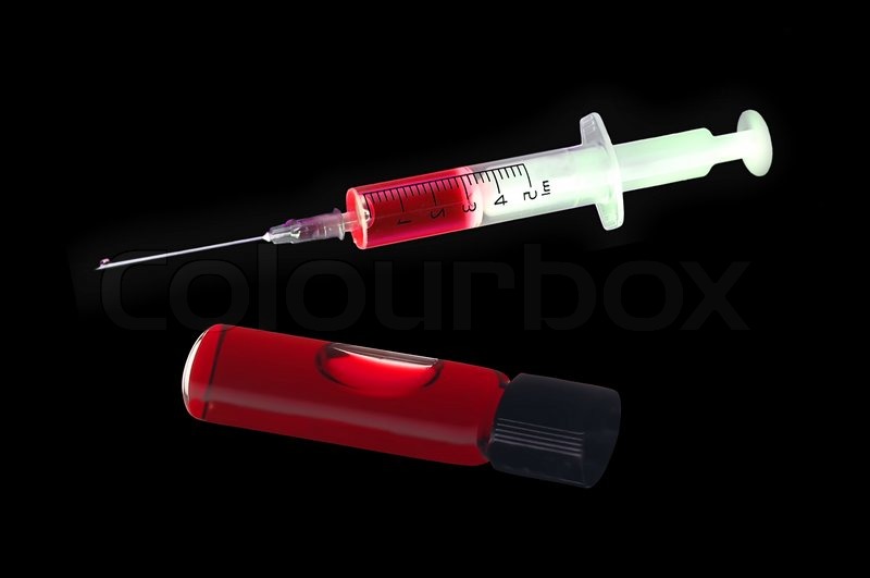 Syringe and medical test tube with ... | Stock image | Colourbox