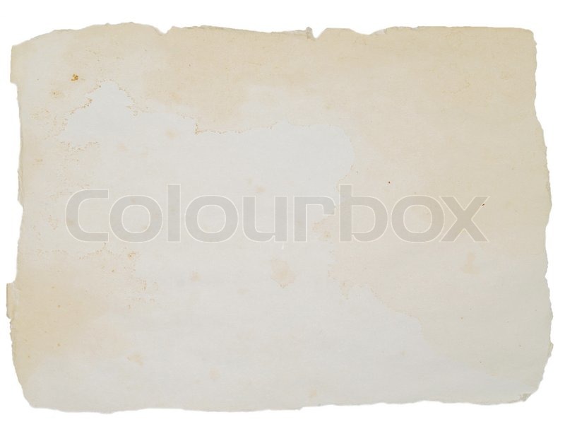 Old paper with rough edges over white ... | Stock image | Colourbox
