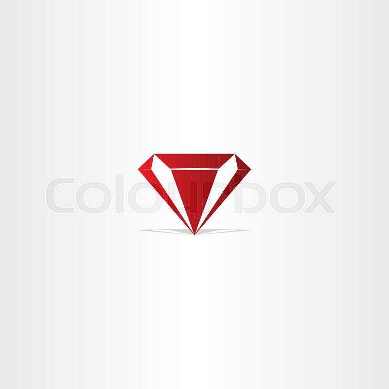 Red diamond gem vector icon jewel ... | Stock vector | Colourbox