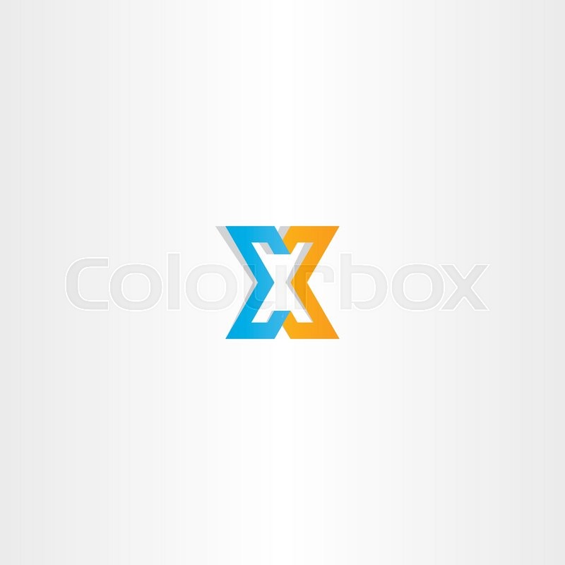 Letter x orange blue icon sign logo | Stock Vector | Colourbox