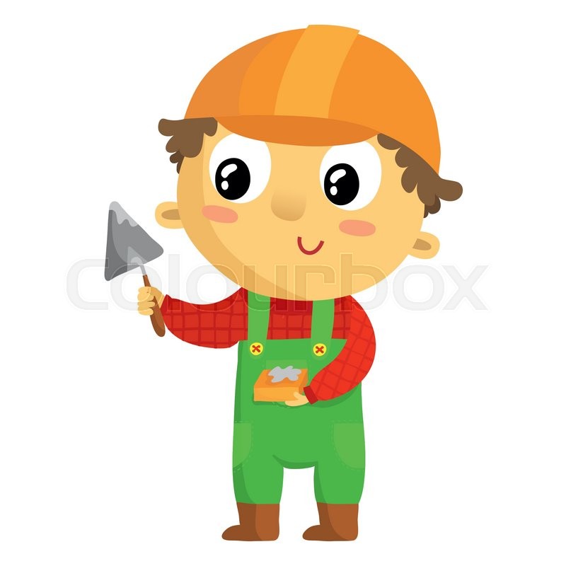 Kid builder, cartoon character ... | Stock vector | Colourbox