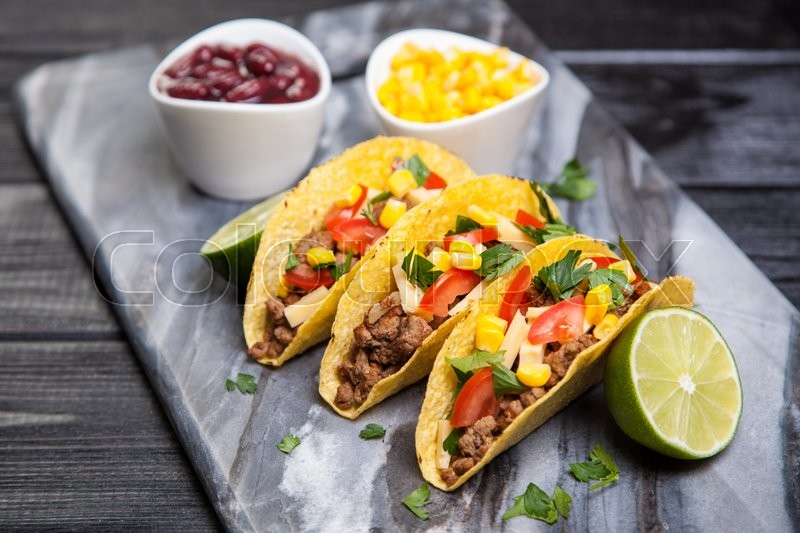 Mexican food - delicious tacos with ... | Stock image | Colourbox