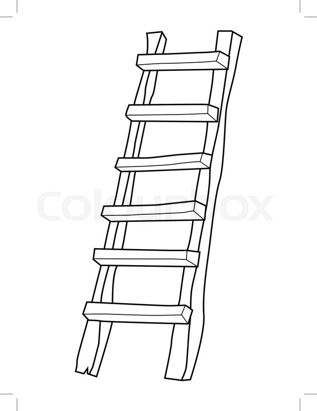 Outline illustration of ladder, ... | Stock vector | Colourbox