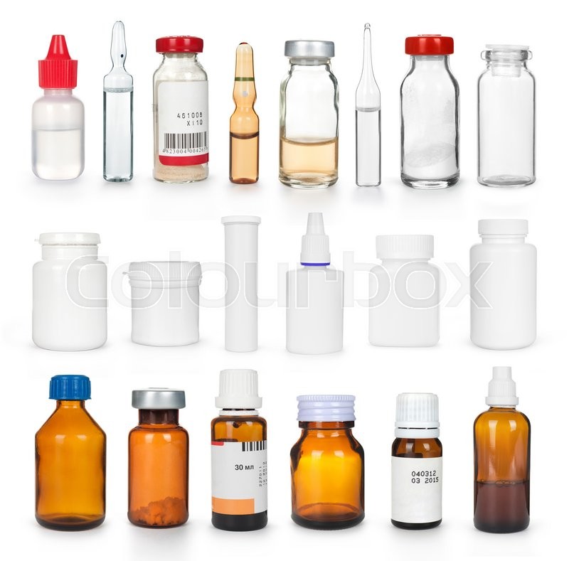 Set of various medical bottles isolated | Stock image | Colourbox