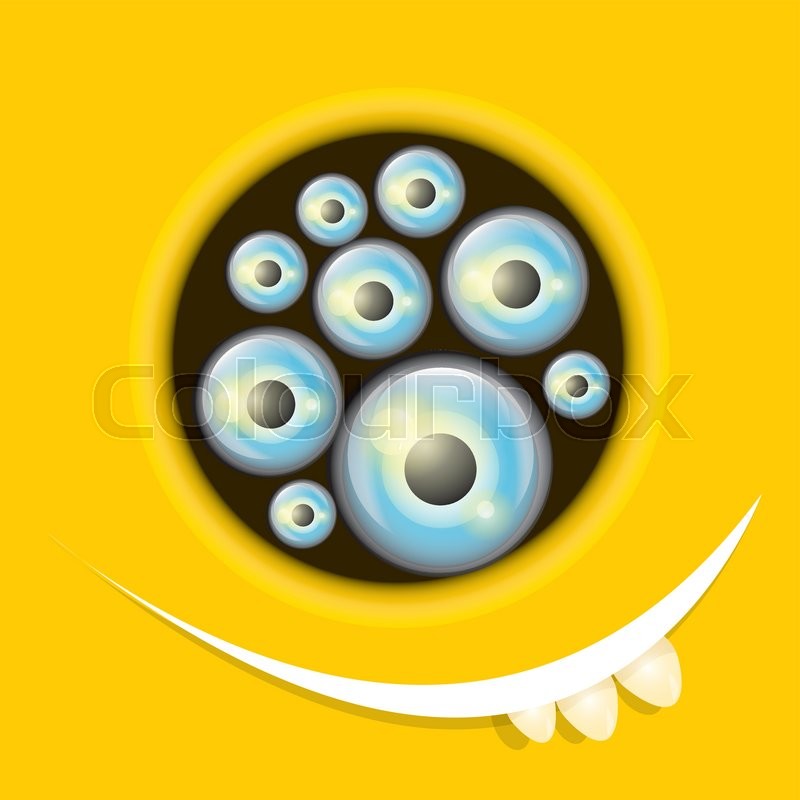 Cute and funny monster face vector ... | Stock vector | Colourbox