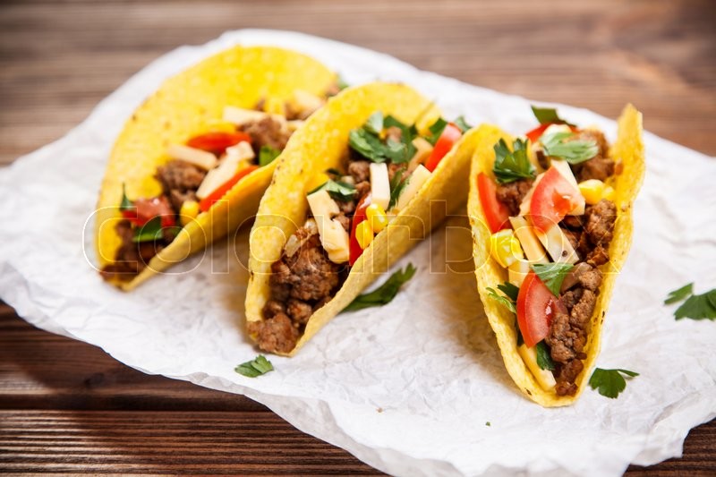 Mexican food - delicious tacos with ... | Stock image | Colourbox