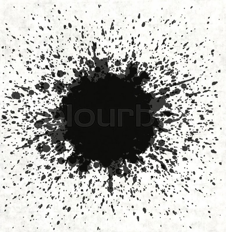 Vector black ink splash on white ... | Stock vector | Colourbox