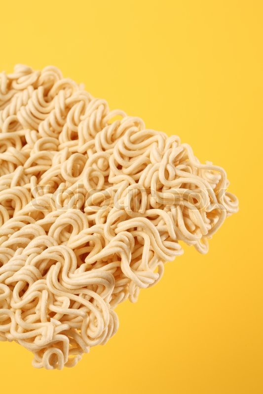 Dry ramen instant noodles with yellow ... | Stock image | Colourbox