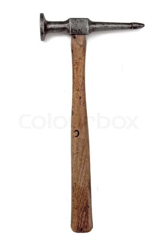 Vintage body hammer isolated on white ... | Stock image | Colourbox