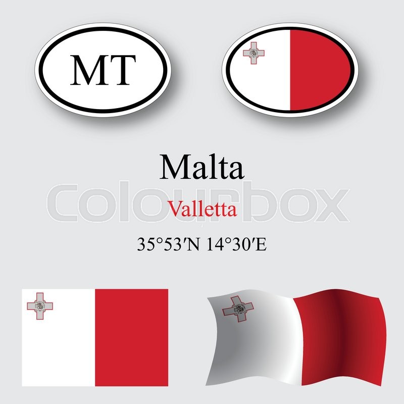 Malta icons set against gray ... | Stock vector | Colourbox
