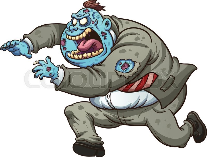 Cartoon fat zombie in a business suit. ... | Stock vector | Colourbox
