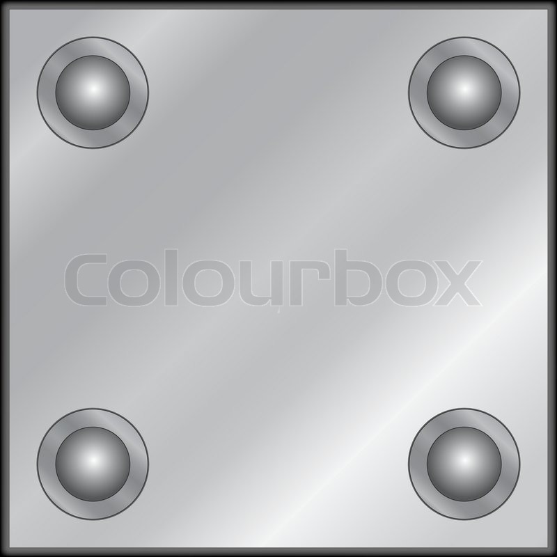 Metal plate with rivets | Stock vector | Colourbox