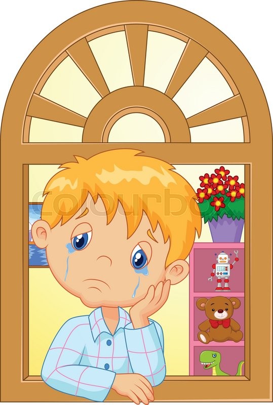 Illustration of Cartoon little boy cry ... | Stock vector | Colourbox
