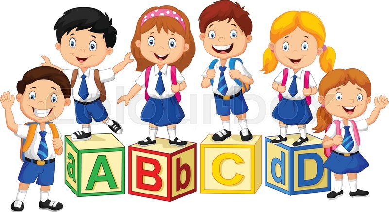 Happy School Children Clipart