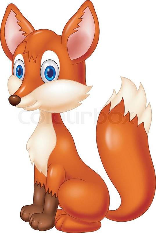 Illustration of Fox sitting cartoon | Stock vector | Colourbox