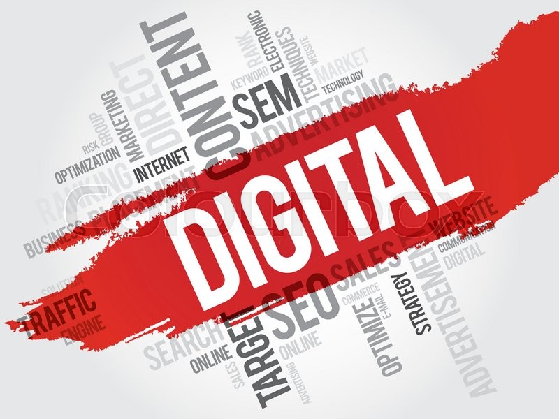 DIGITAL word cloud, business concept | Stock vector | Colourbox