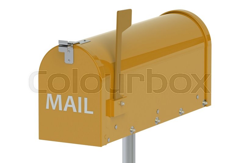 Brown Mailbox isolated on white ... | Stock image | Colourbox