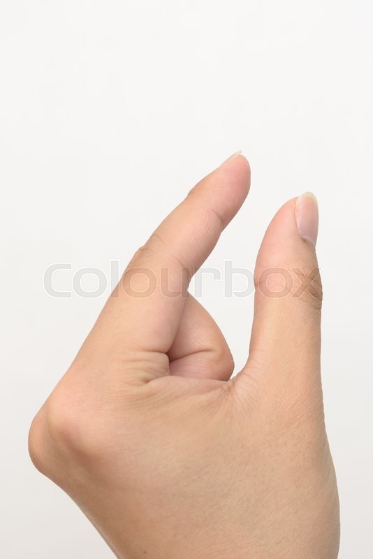 Men's left hand holding something | Stock image | Colourbox