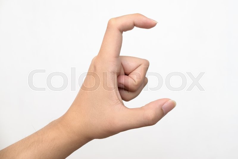 Men's left hand holding something | Stock image | Colourbox