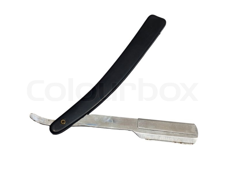 Old rusty razor on a white background | Stock image | Colourbox