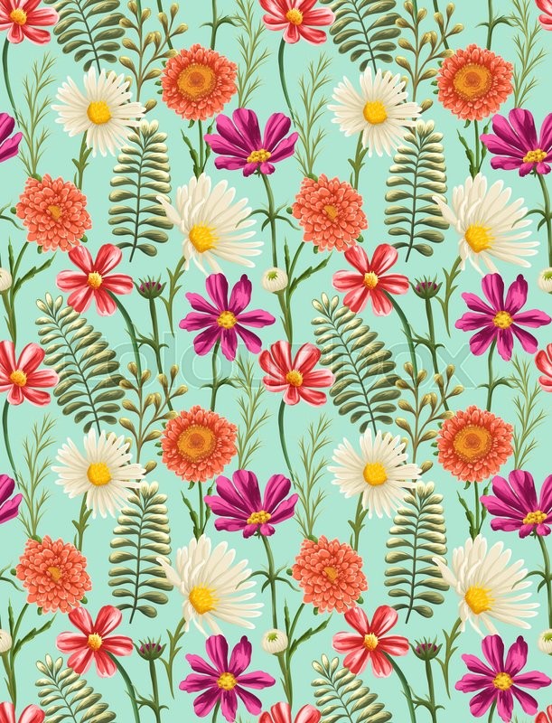 Spring seamless pattern with bright ... | Stock vector | Colourbox