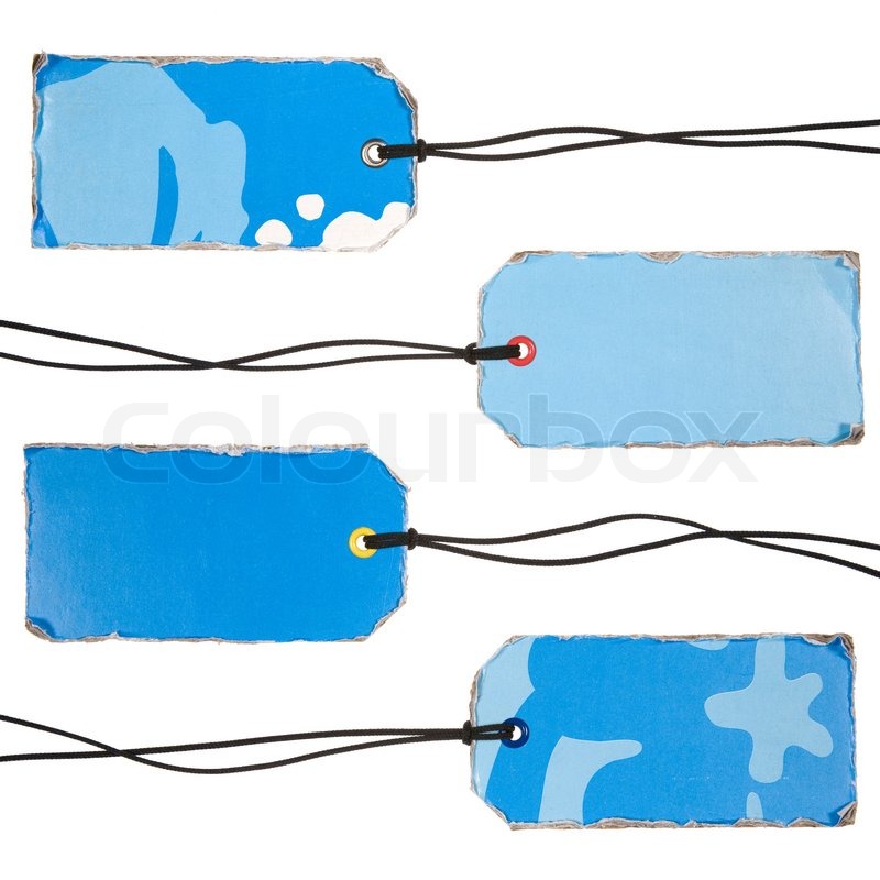 Set of Vintage Blue Tags. | Stock image | Colourbox