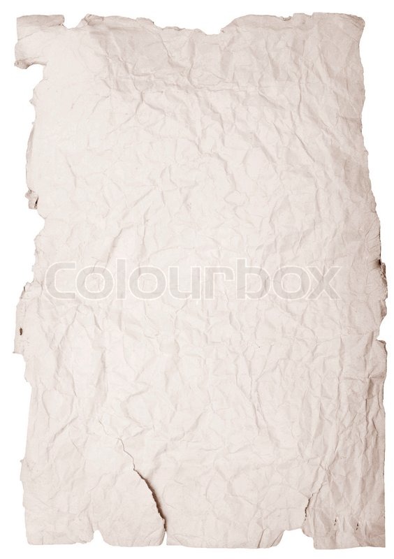Old wrinkled paper with rough edges ... | Stock image | Colourbox