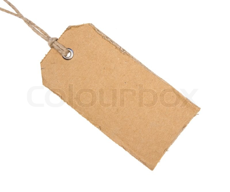 Cardboard Label Isolated on White ... | Stock image | Colourbox