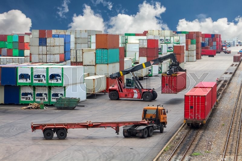 Shipping containers from the warehouse ... | Stock image | Colourbox
