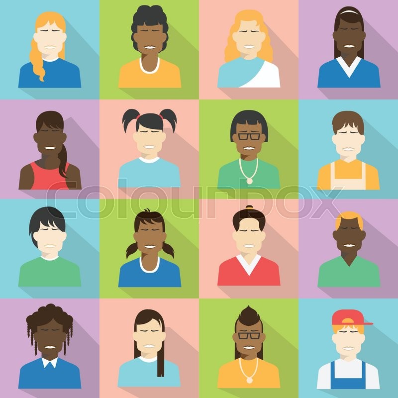 Avatar teen and woman set | Stock vector | Colourbox