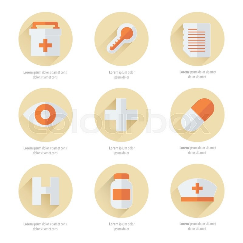 Flat icons set of medical tools 2 ... | Stock vector | Colourbox