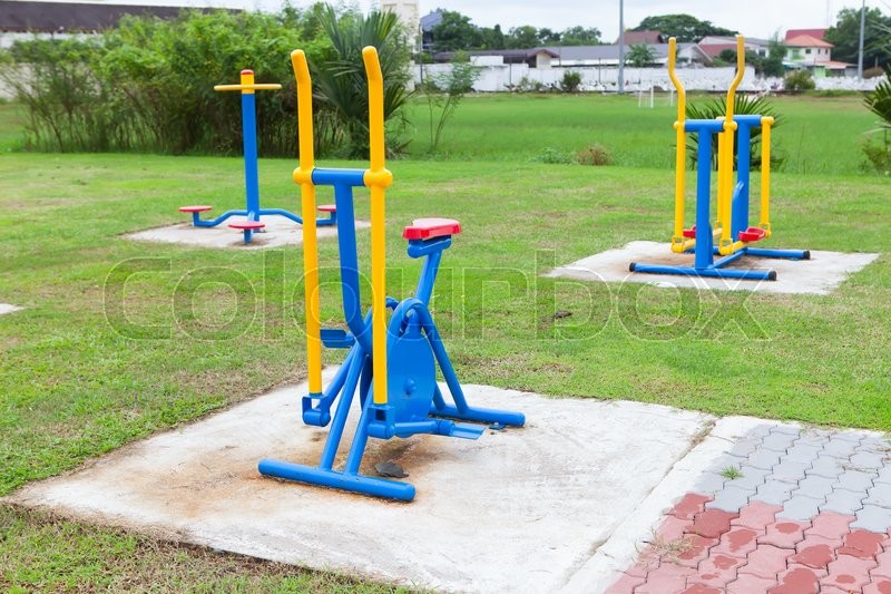 Exercise equipment on the playground. | Stock image | Colourbox