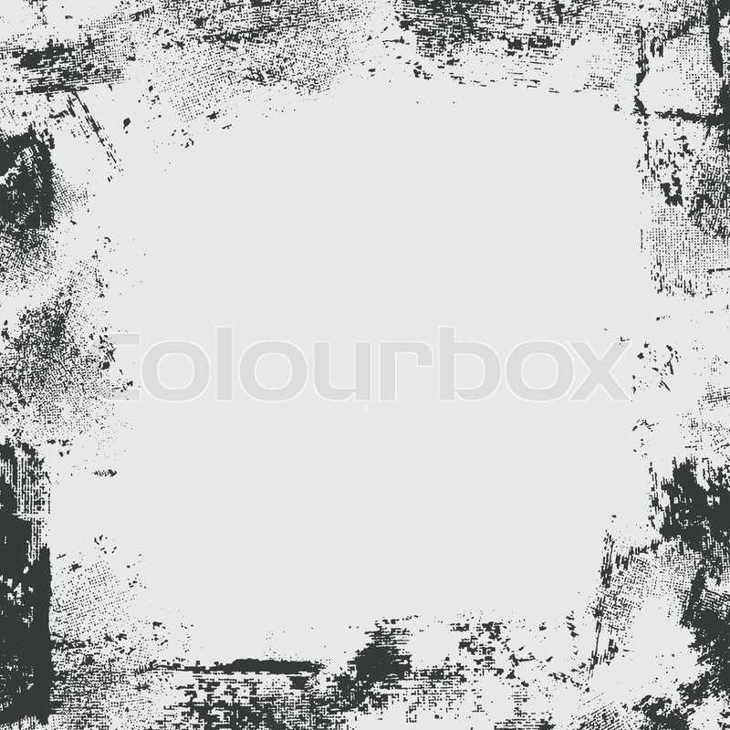 Grunge frame or border on grey ... | Stock vector | Colourbox