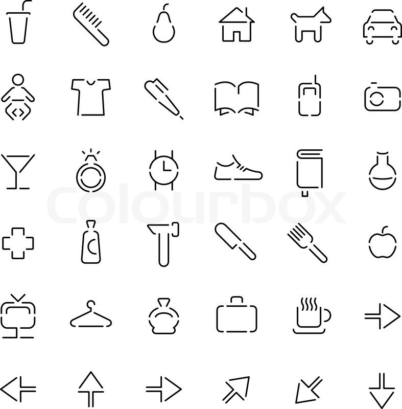 Sæt af piktogrammer af forbrugsgoder | Stock vektor | Colourbox