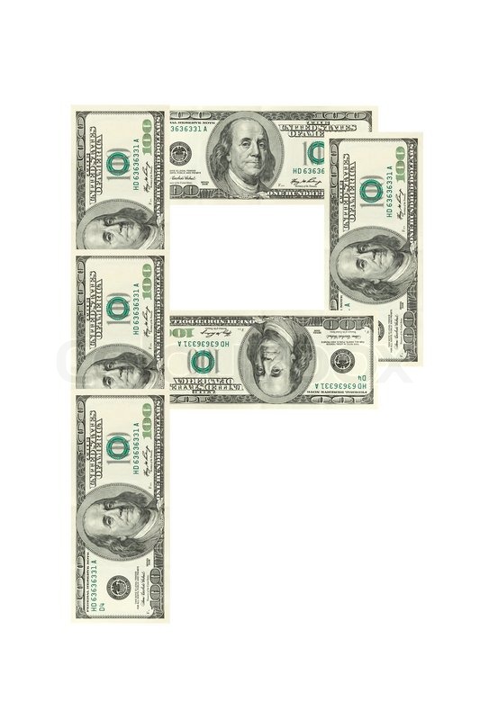 Letter P made of dollars isolated on white background | Stock Photo ...