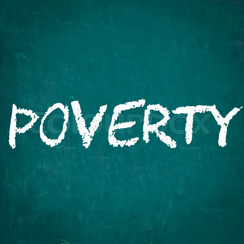 POVERTY written on chalkboard | Stock image | Colourbox